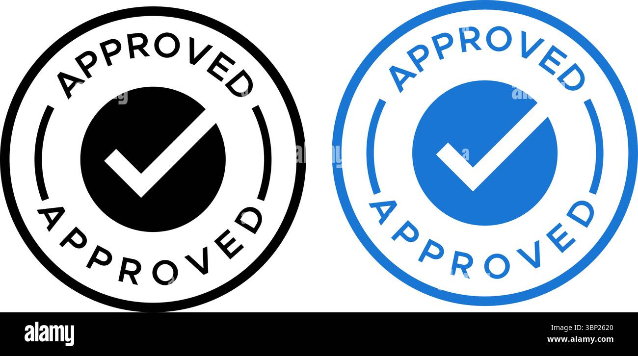 Approved Stamp Icon – Circular Seal with Checkmark Symbol – Approved ...