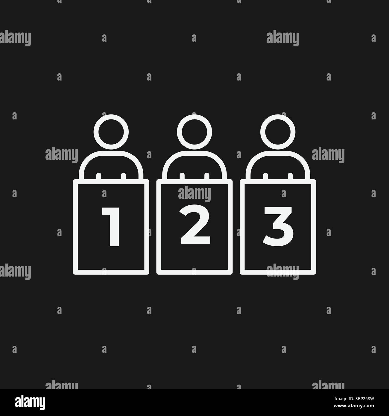 Winners Podium and Competition Ranking Icon for First, Second, and ...