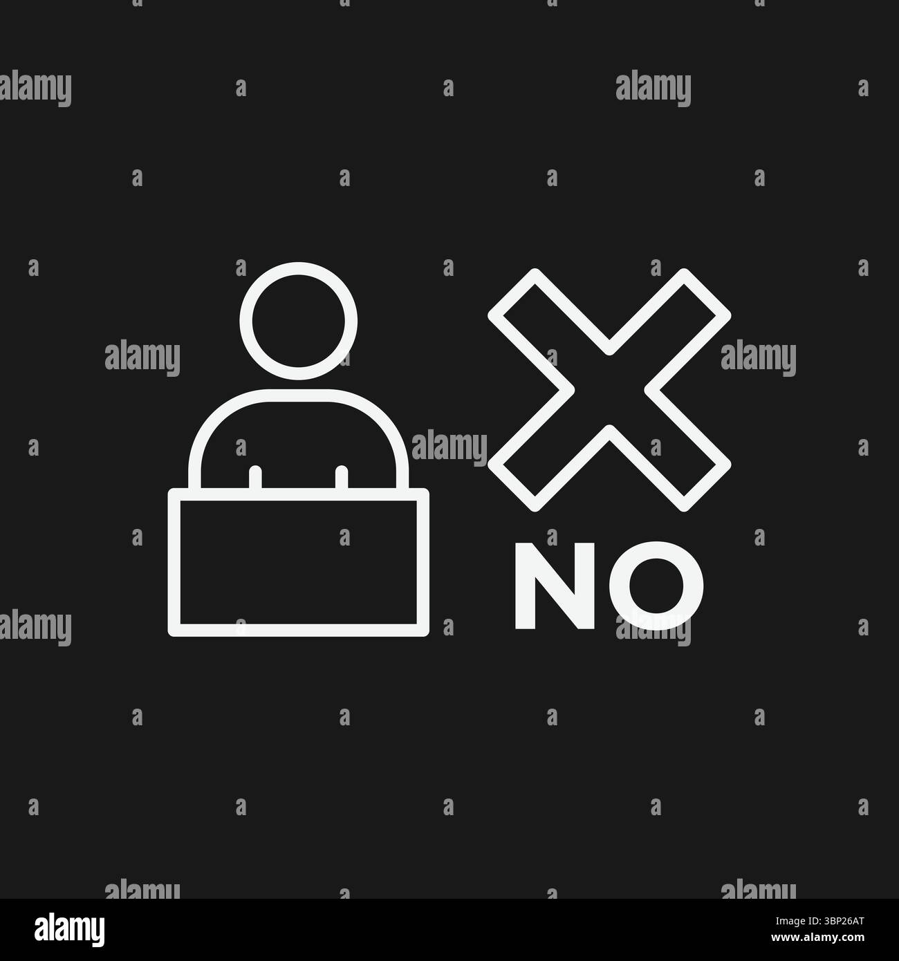 Job Applicant Rejection and Candidate Denial Icon with a No and X Mark ...