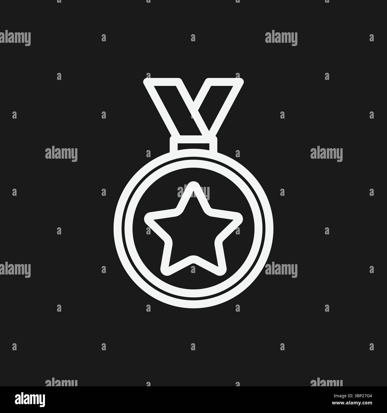 Winner's Medal and First Place Award Icon for Victory, Championship ...