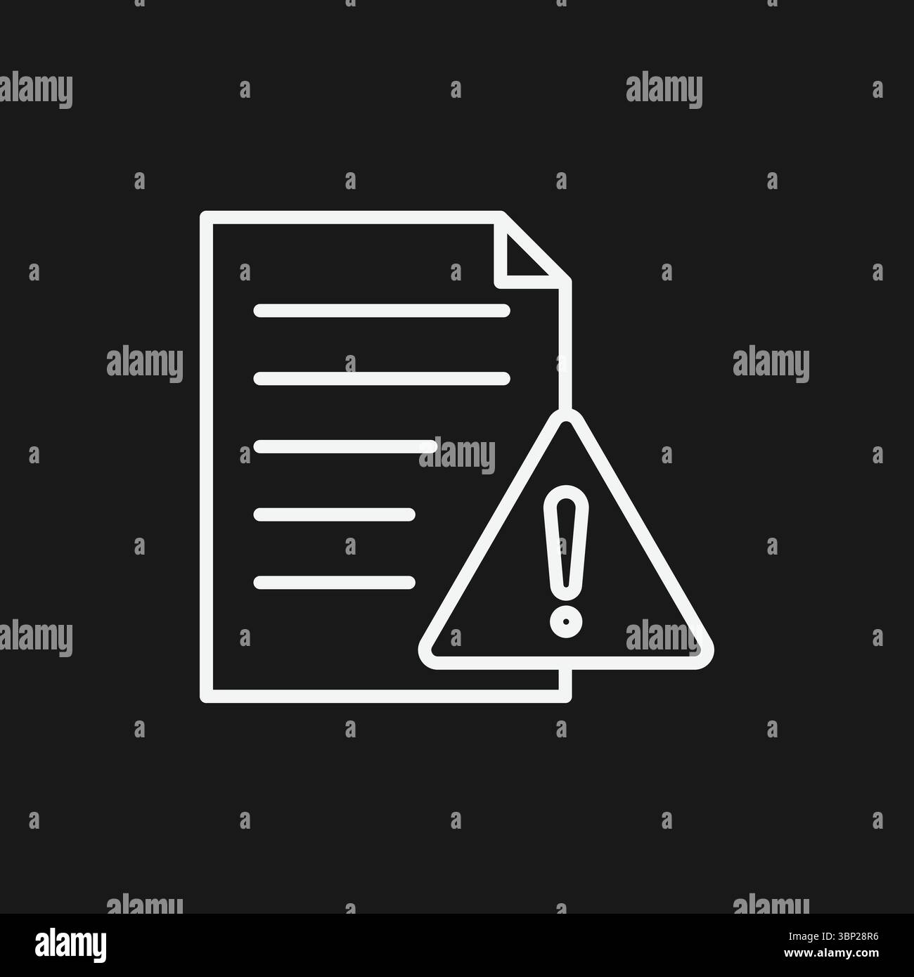 Document and File Error Icon for Corrupted Data Warning, Virus Threat, and Important Notice ...