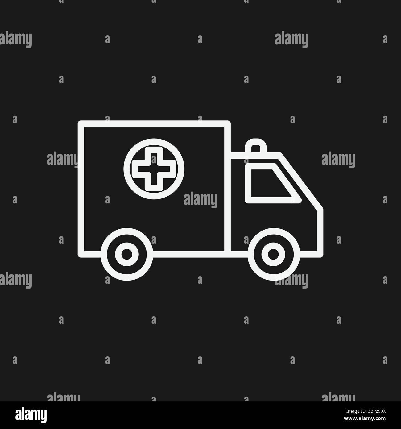 Emergency Ambulance Vehicle Icon for Medical First Response, Patient ...
