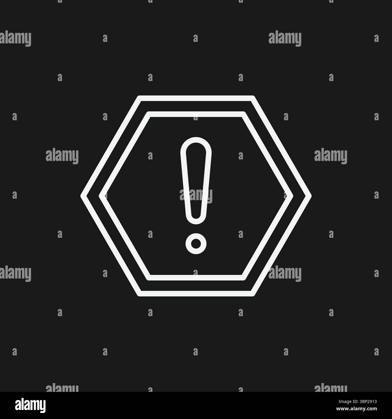 Hexagonal Warning Sign and Danger Alert Icon with Exclamation Mark for ...