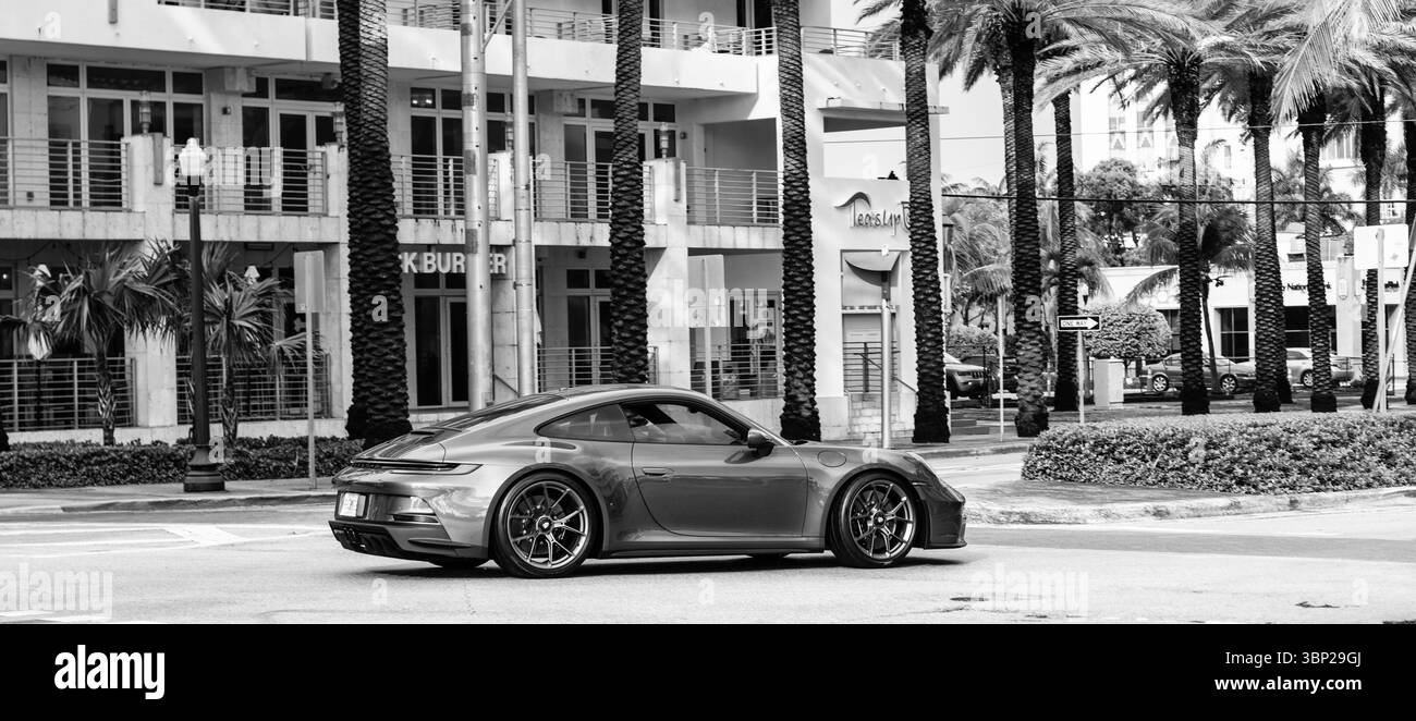 Miami Beach, Florida USA - June 8, 2024: Porsche 911 992 Carrera GT3 ...