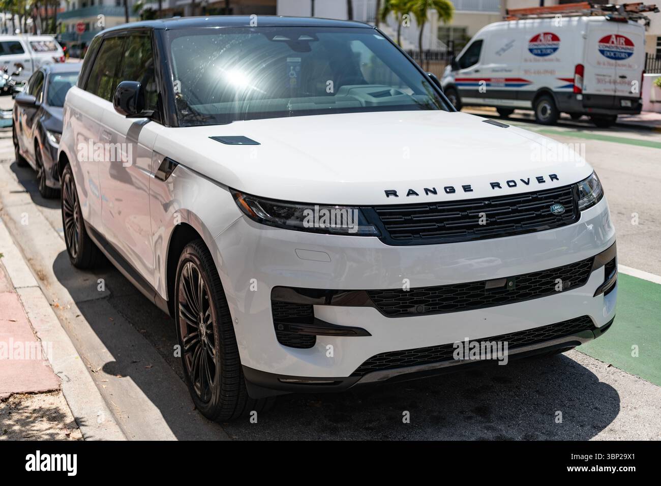 Miami, Florida, USA - April 21, 2025: 2025 Land Rover Range Rover Sport ...