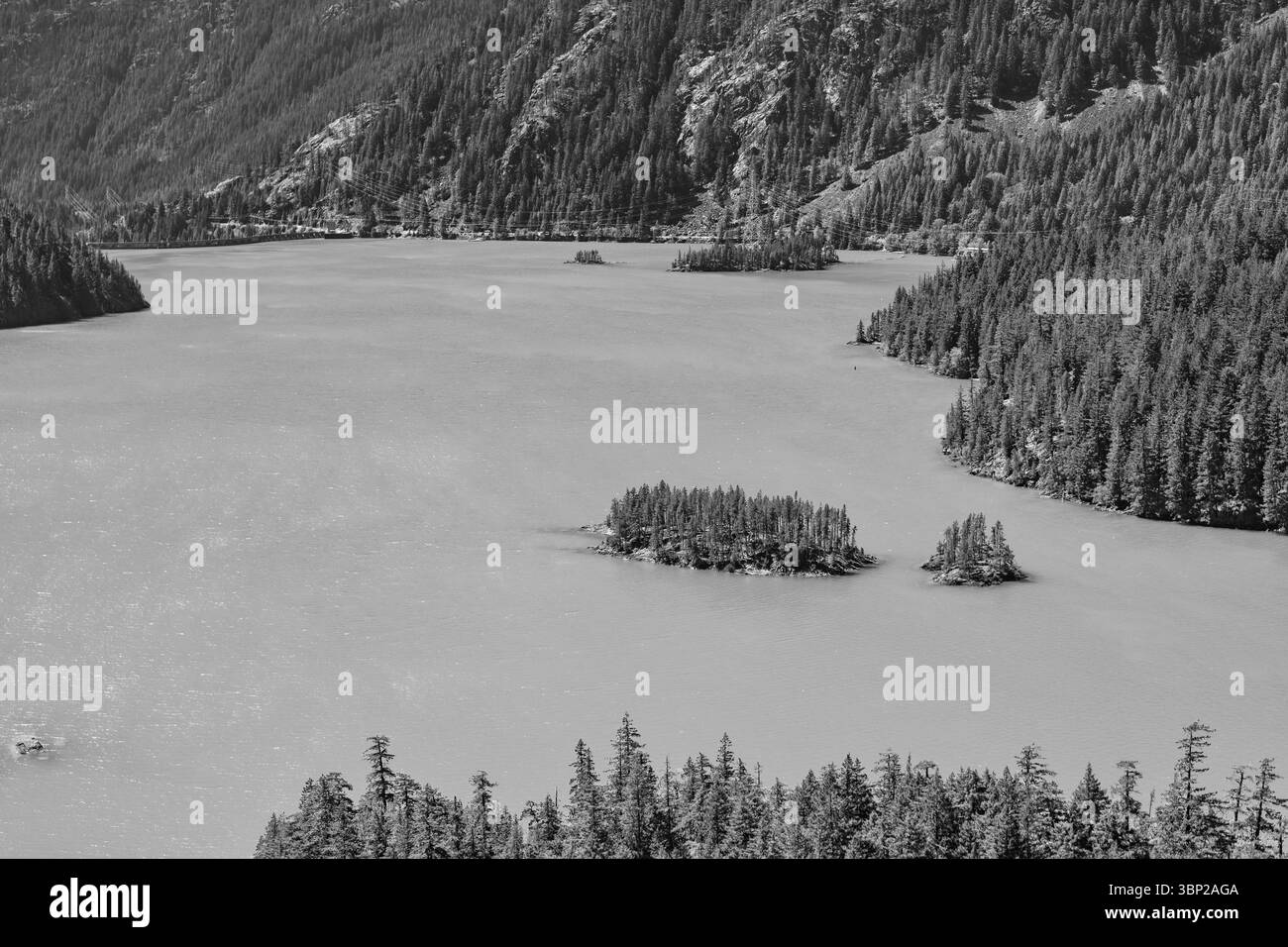 Diablo lake with mountain landscape. Landscape of mountain peak and ...