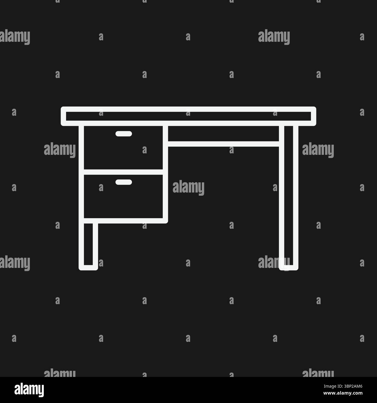 Office Desk and Workstation Furniture Icon for Business, School, and ...