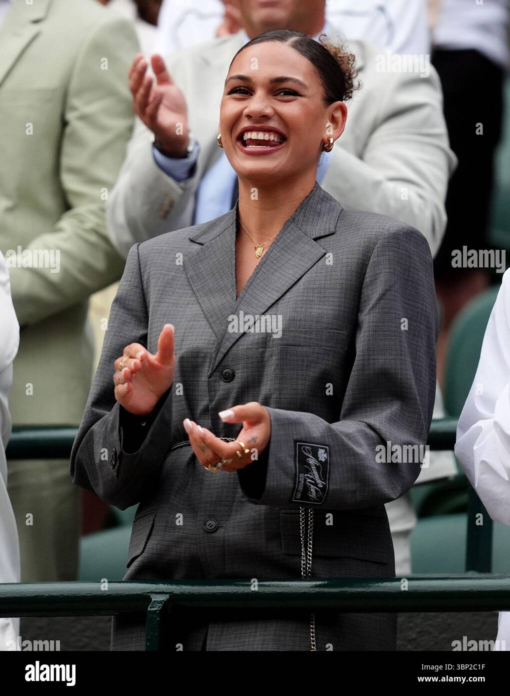 Trinity Rodman girlfriend of Ben Shelton on day six of the 2025 Wimbledon Championships at the ...