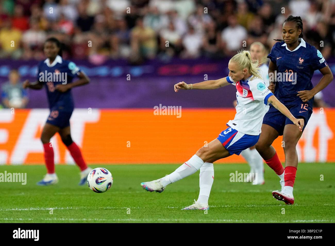 England's Alex Greenwood passes the ball during the Euro 2025, group D ...