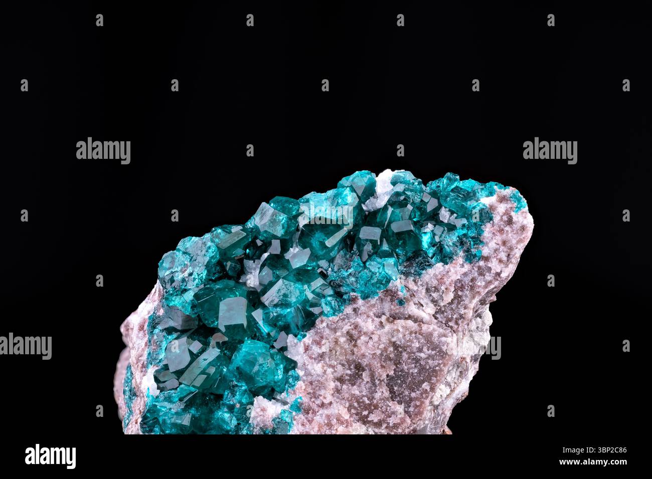 Dioptase. Specimen from Tsumeb Mine, Namibia. macro photography detail ...