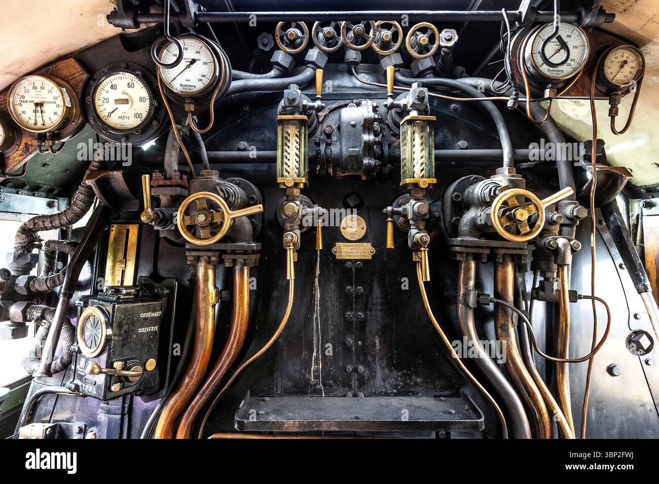 The controls and levers neede to operate the iconic steam locomotive ...