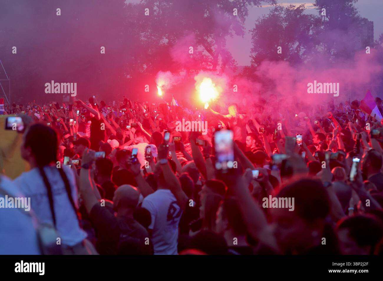 Zagreb, Croatia. 05th July, 2025. Crowd enjoy Marko Perkovic Thompson ...