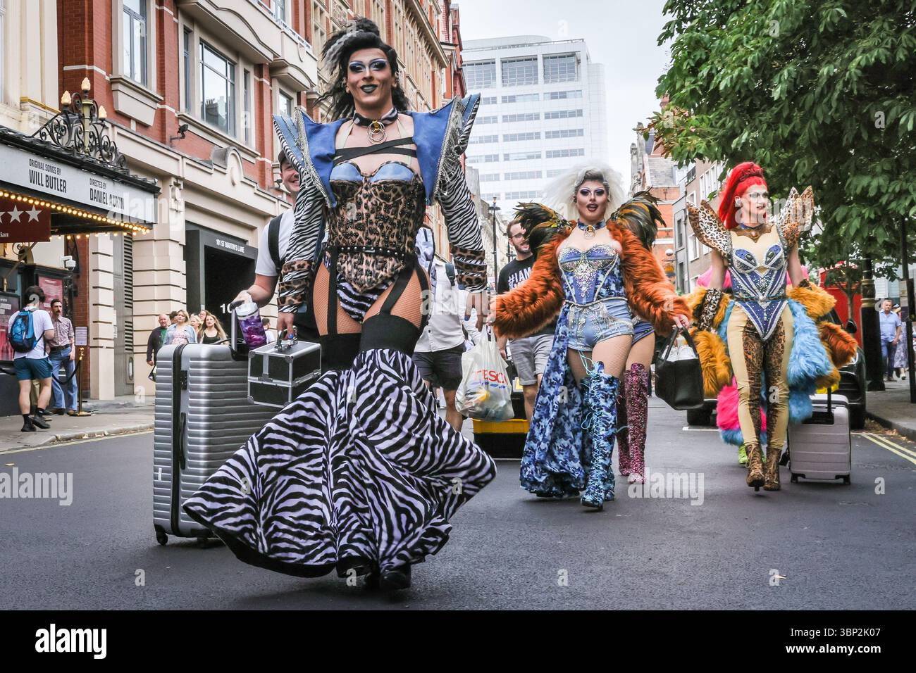 London, UK. 05th July, 2025. A glamorous group of drag queens in fab ...