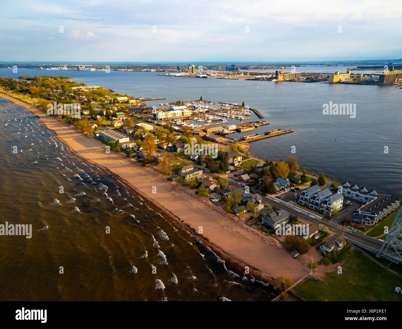 Stunning aerial view of Duluth showcasing city buildings and the scenic ...