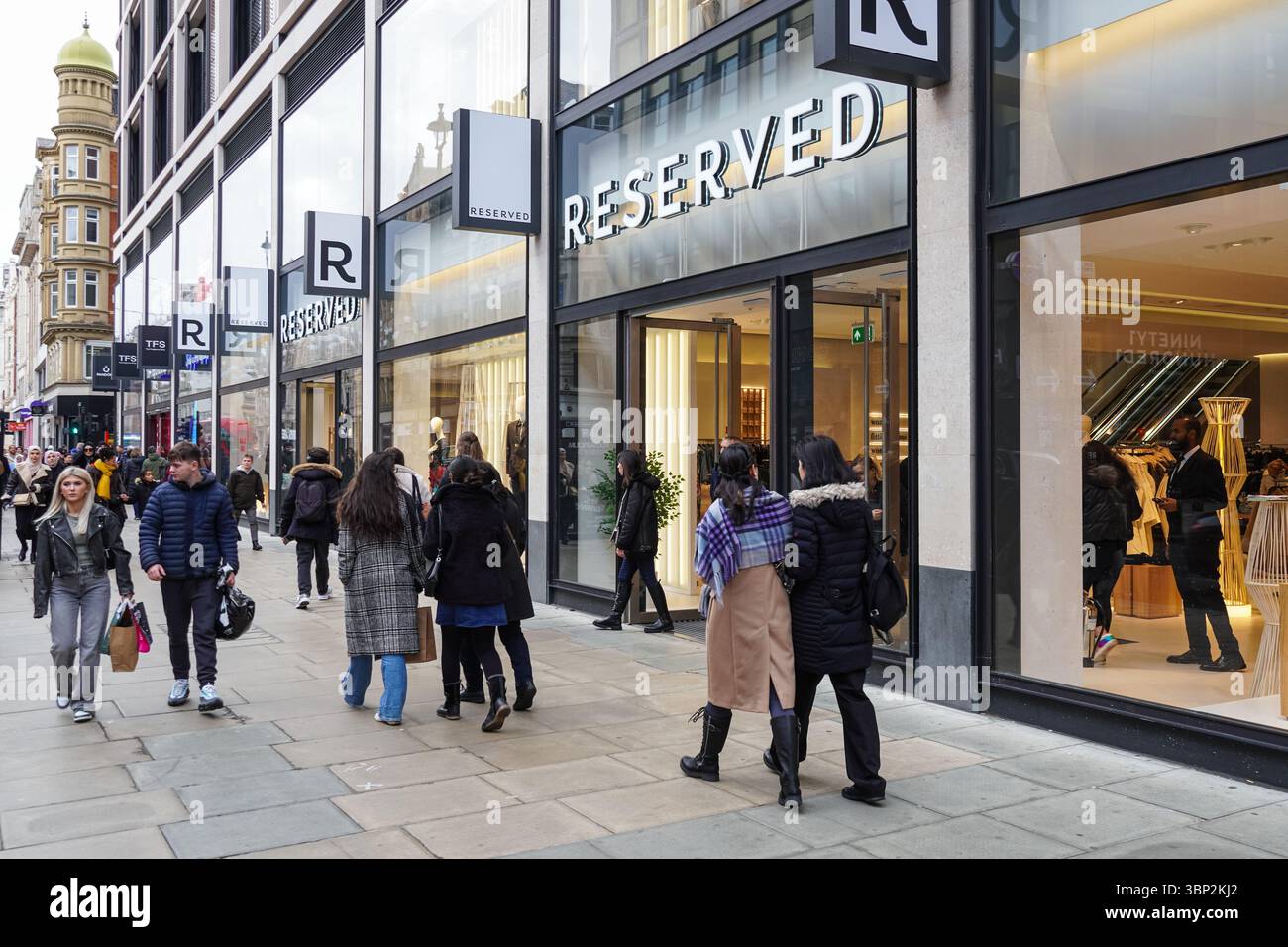 Shoppers outside Reserved store on Oxford Street, London England United ...