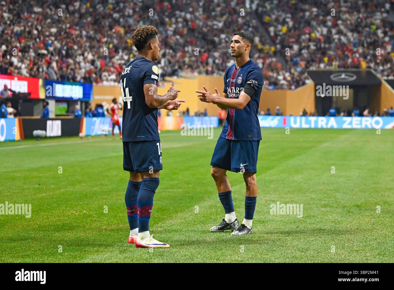 ATLANTA, GA – JULY 05: PSG midfielder Desire Doue (14) and defender ...