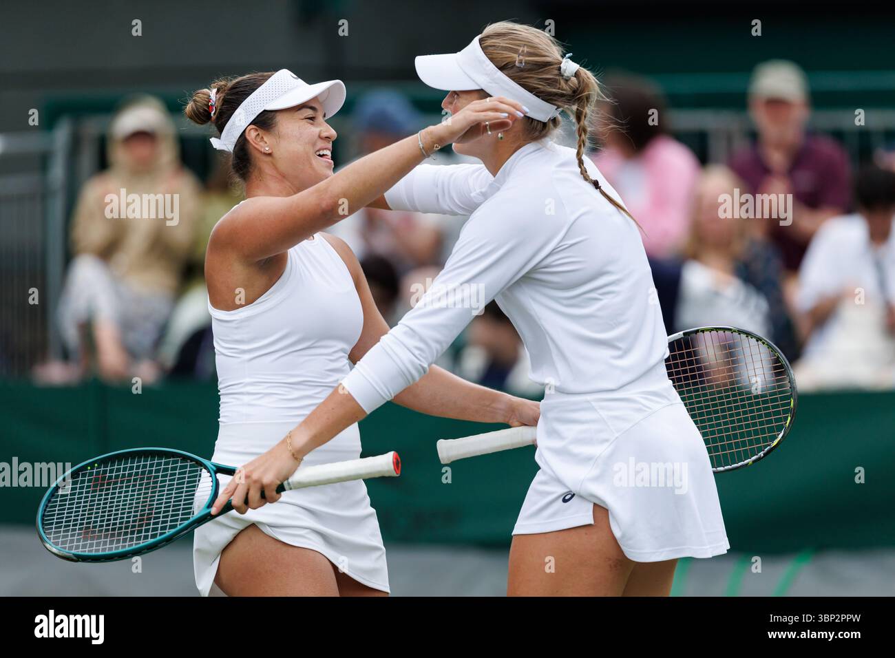 Wimbledon, UK. 05th July, 2025. Olivia Gadecki (AUS) and Desirae Krawczyk (USA) in doubles ...