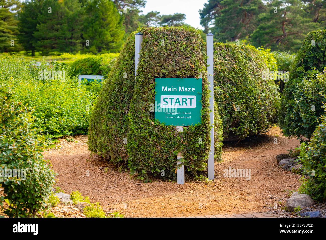labyrinth maze attraction at Minnesota Landscape Arboretum park Stock ...