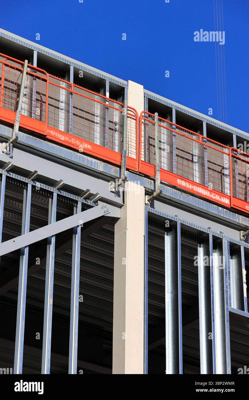 Radcliffe hub steel skeleton frame, structural steelwork and seconday steel frame with edge ...