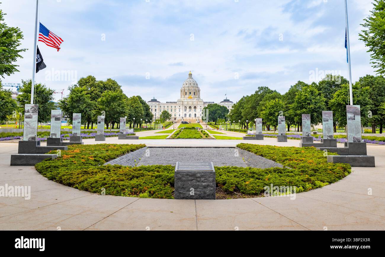 A scenic view of the Minnesota State Capitol building as seen from the ...