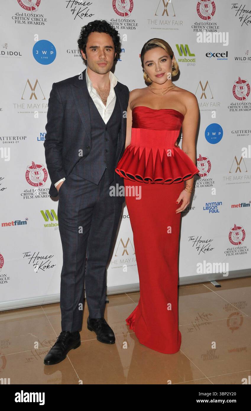 Toby Sebastian and Florence Pugh at the London Critics' Circle Film ...