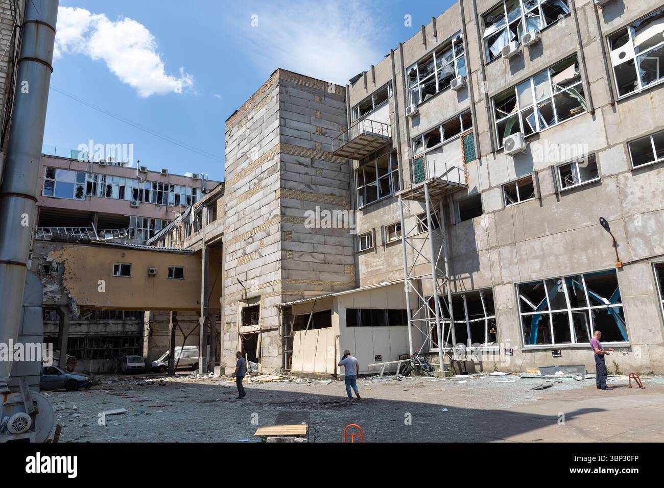 Damaged and destroyed buildings in Kyiv are seen following an air ...