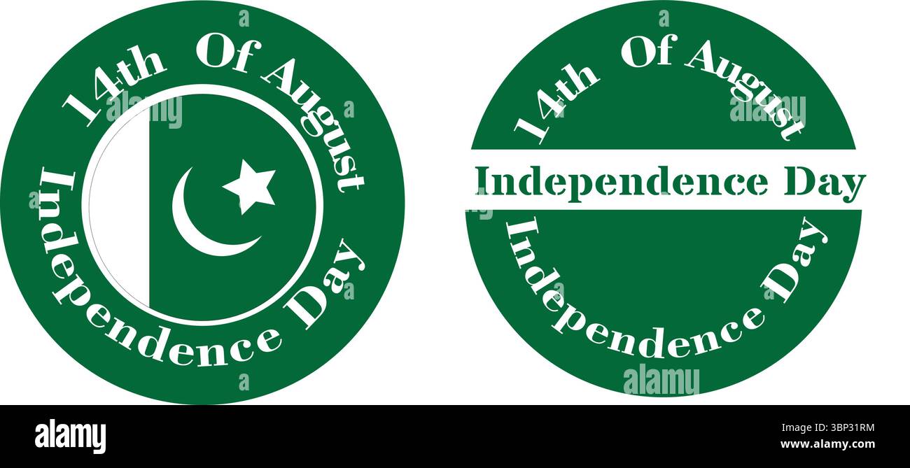 Minimalist Round Badge for 14th August Independence Day in Pakistan ...