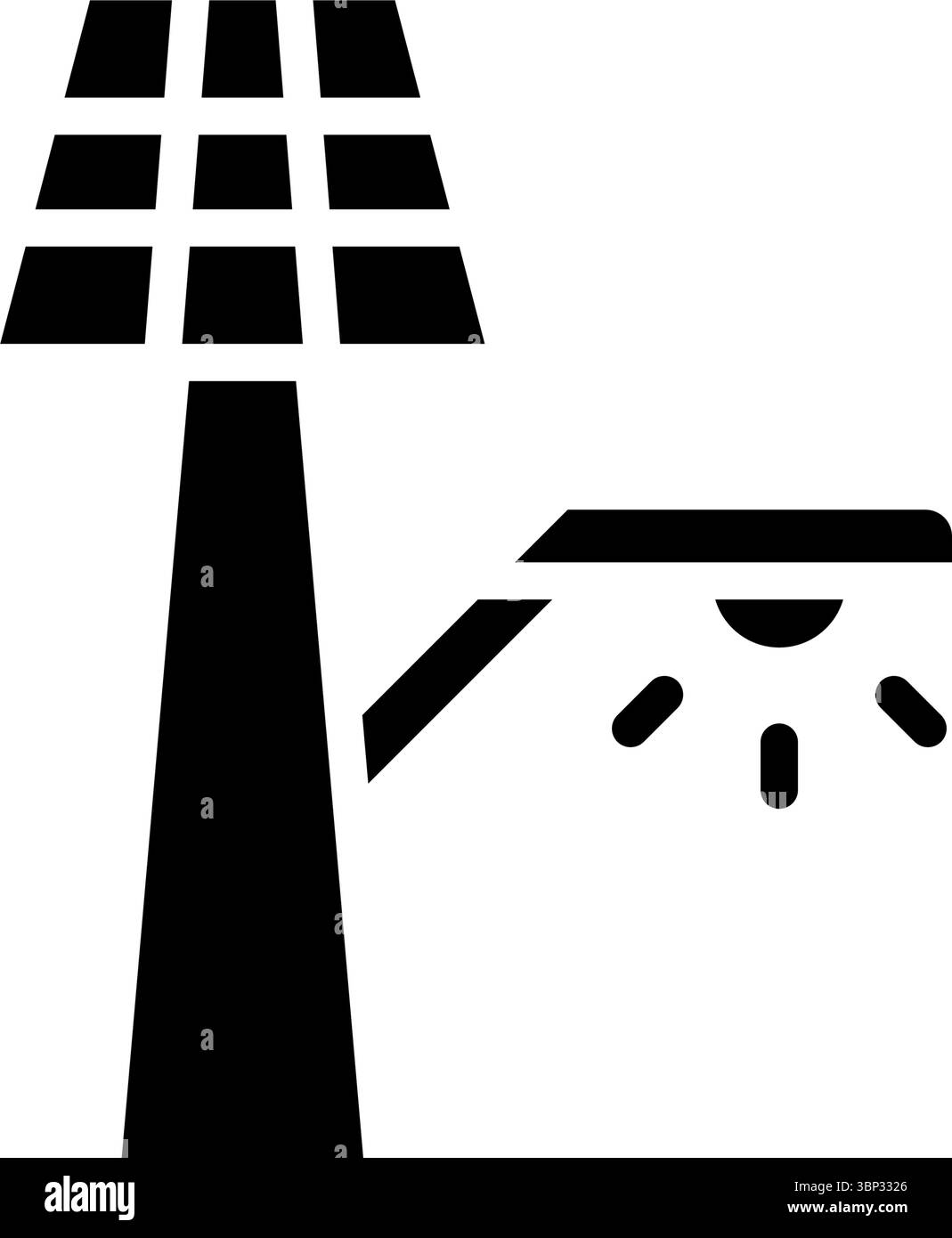 Icon Glyph street light powered by solar panel. Free energy, ecology ...