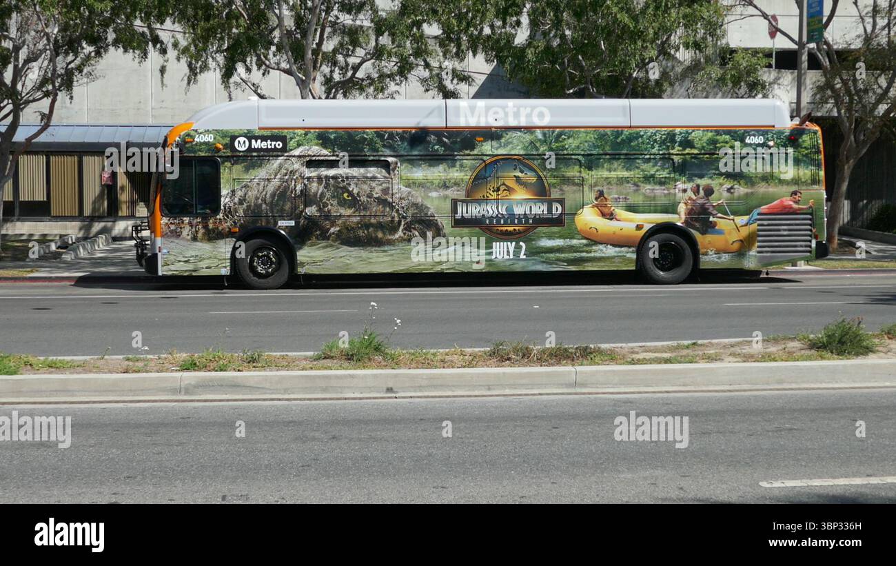 Los Angeles, California, USA 5th July 2025 Jurassic World Rebirth Bus ...
