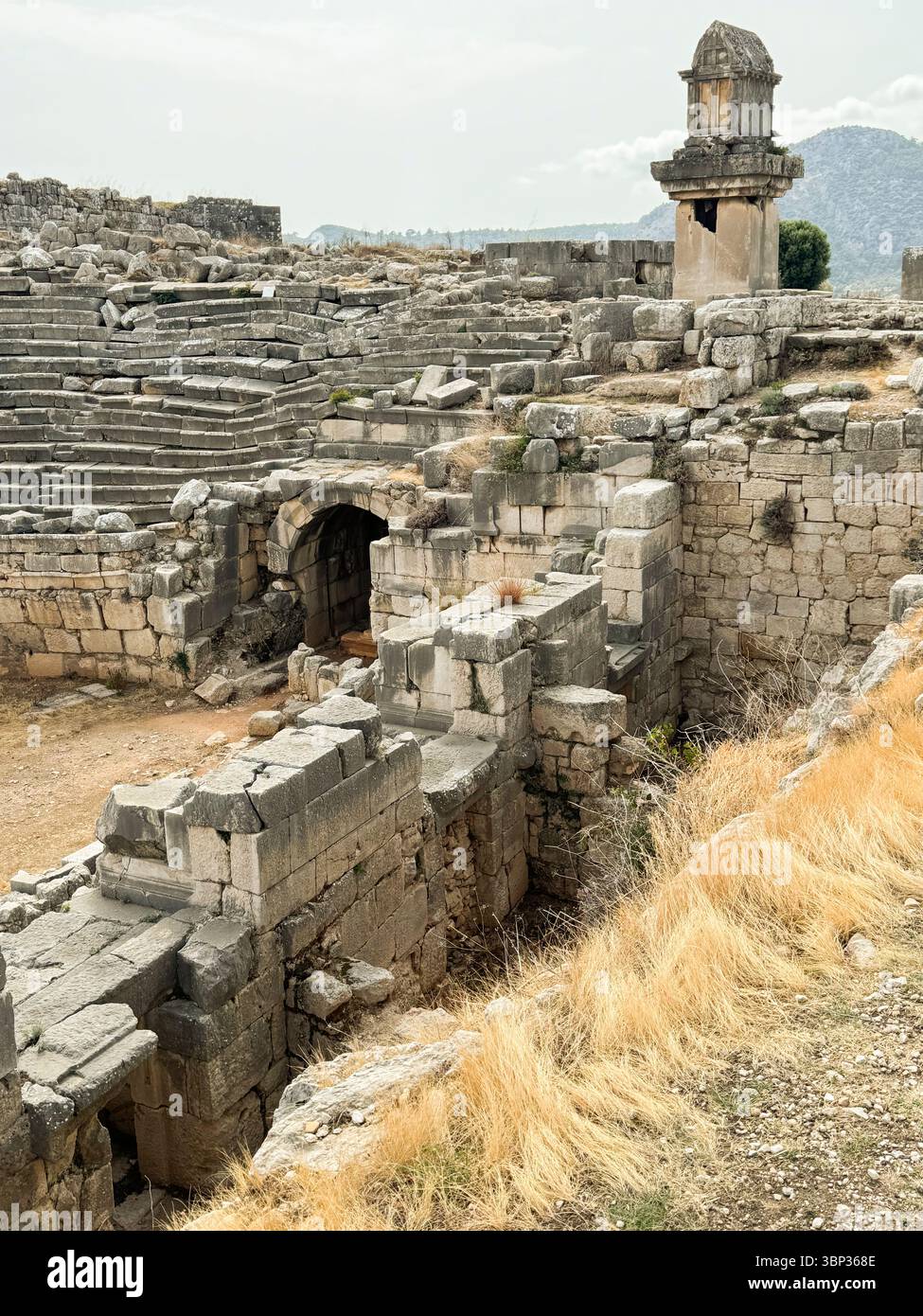Ancient ruins reveal history near the mountains in Greece during a ...
