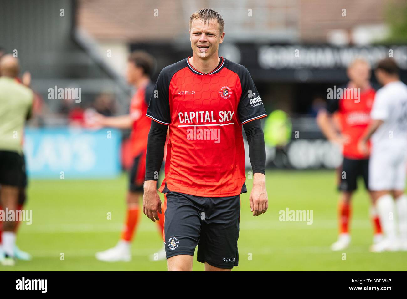 Mads Andersen looking tired after Boreham Wood Vs Luton friendly 05/07 ...