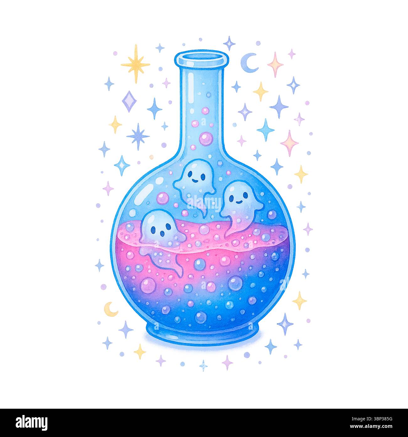 Witch bottle in cartoon Cut Out Stock Images & Pictures - Alamy