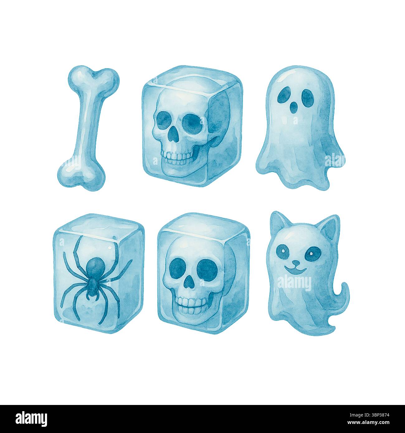 Ghosts in halloween background Cut Out Stock Images & Pictures - Alamy