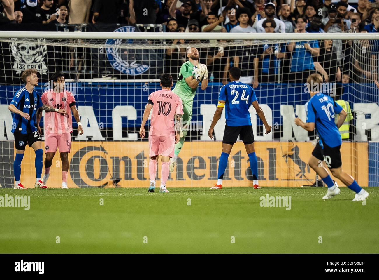 CF Montreal goalkeeper Jonathan Sirois (40) makes a save against Inter ...