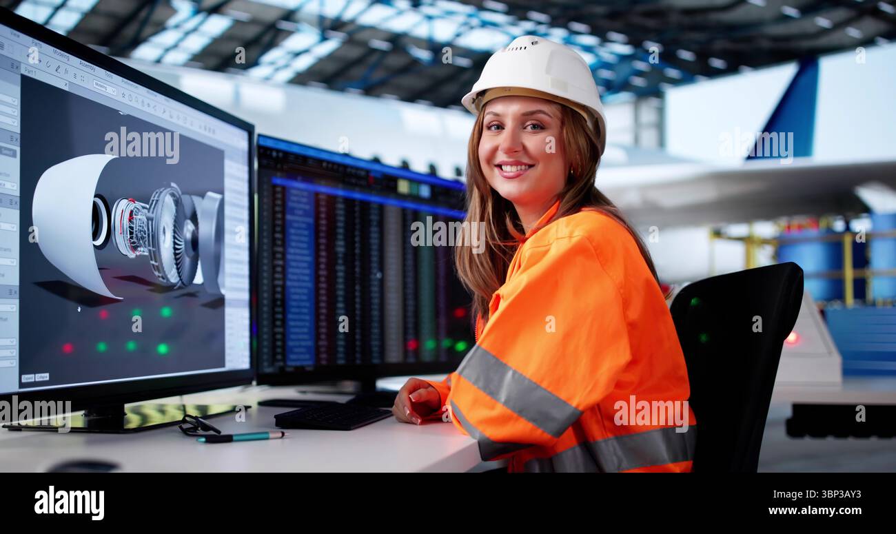 Aerospace Engineer Uses 3D Modeling For High-tech Aircraft Maintenance Stock Photo - Alamy