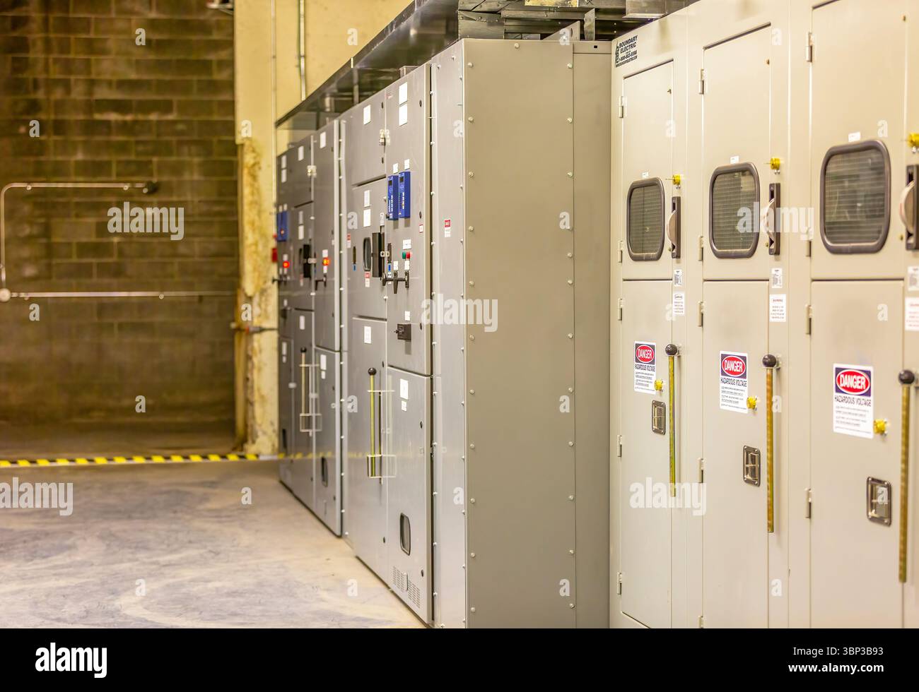Electrical room in basement of commercial building Stock Photo - Alamy