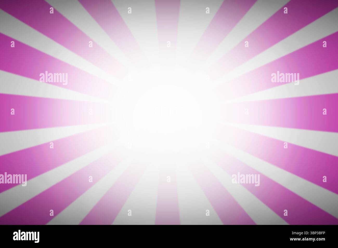 Abstract radial burst is radiating magenta and white rays in flat ...