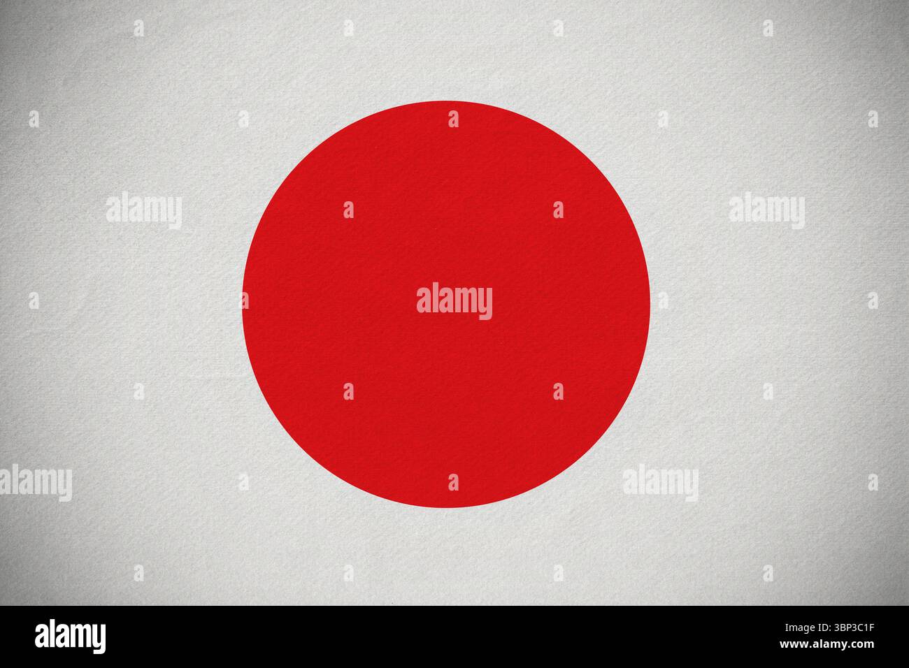 Flat design red circle is resting on textured off-white surface ...