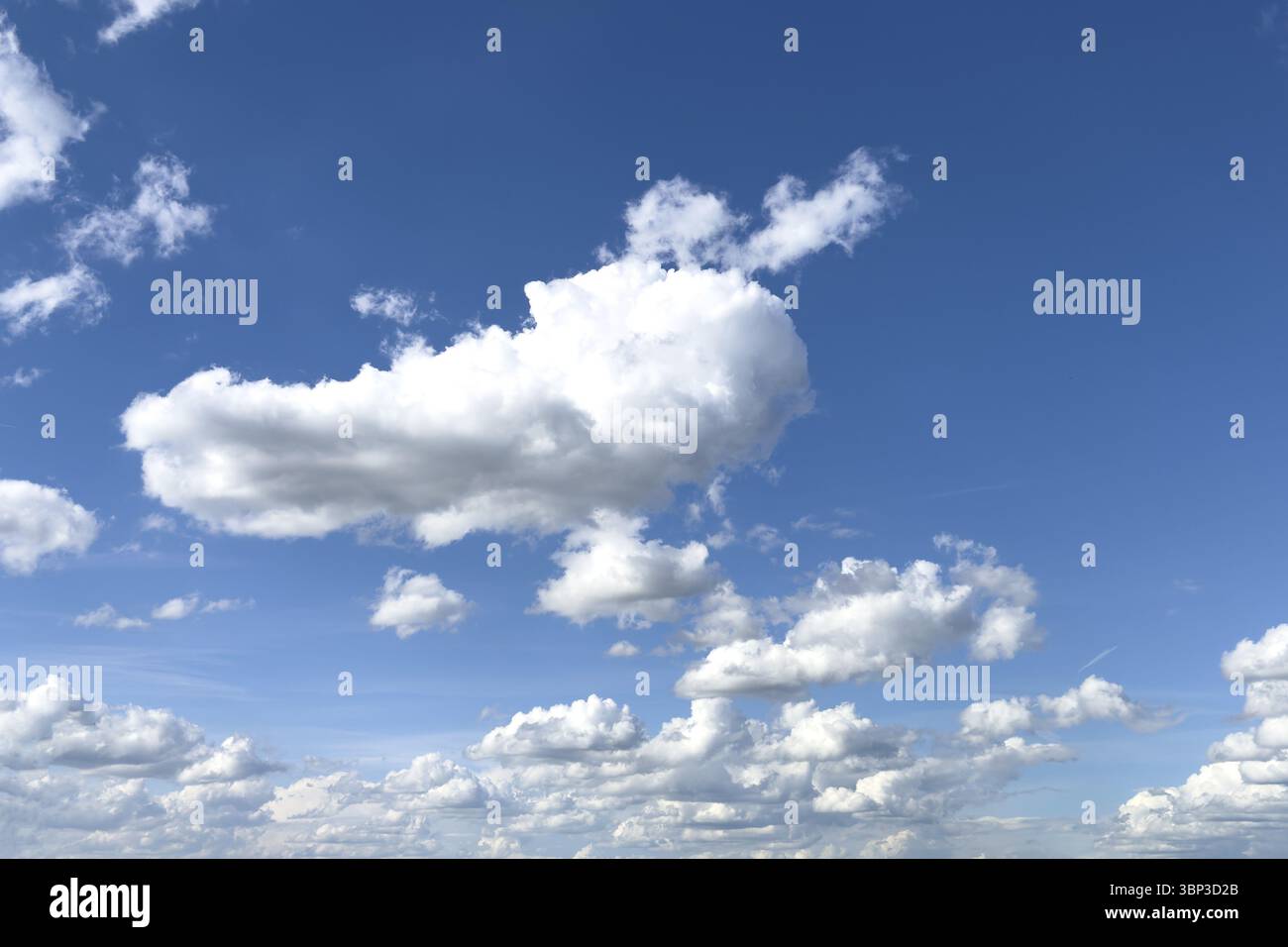 White clouds cumulus heap clouds in front of blue sky, international ...