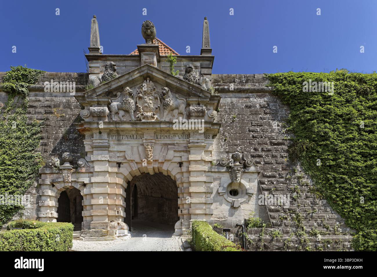 Fortress gate with coat of arms of Prince-Bishop Philipp Valentin Voit ...