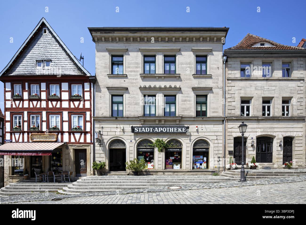 Beautiful row of houses, from left, residential building, half-timbered ...