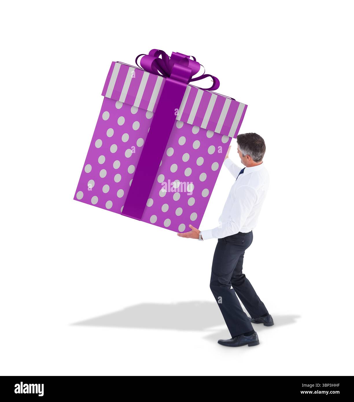 Person carrying festive gift Cut Out Stock Images & Pictures - Alamy