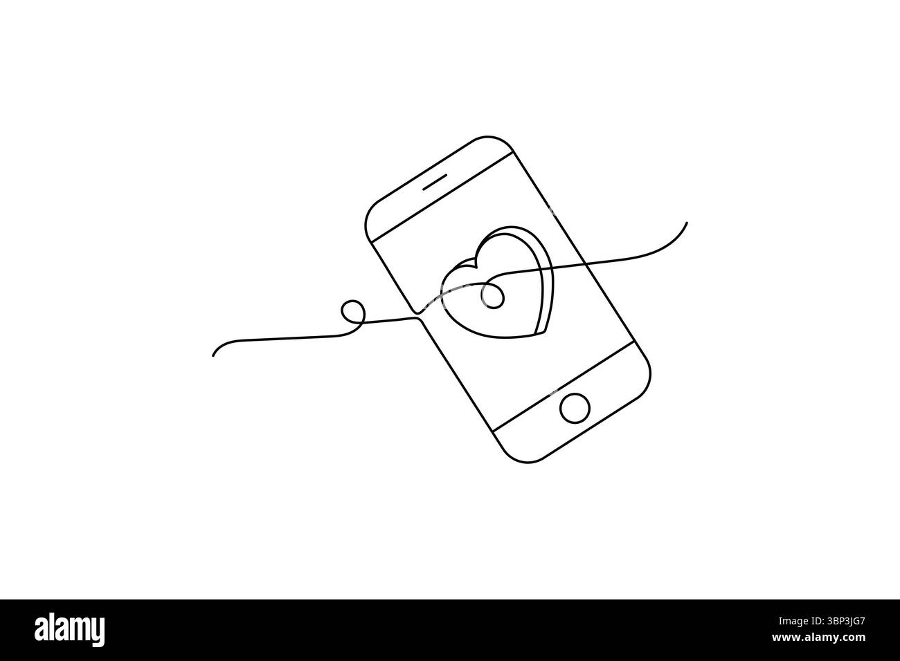 One continuous line art of smart vector illustration Smartphone one ...