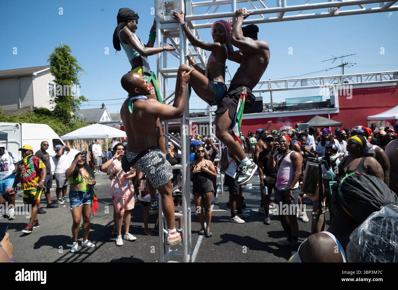 Elizabeth, New Jersey, USA. 4th July, 2025. Party goers celebrate the ...
