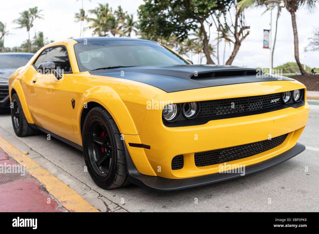 Miami, Florida, USA - December 25, 2024: 2018 Dodge Challenger SRT ...