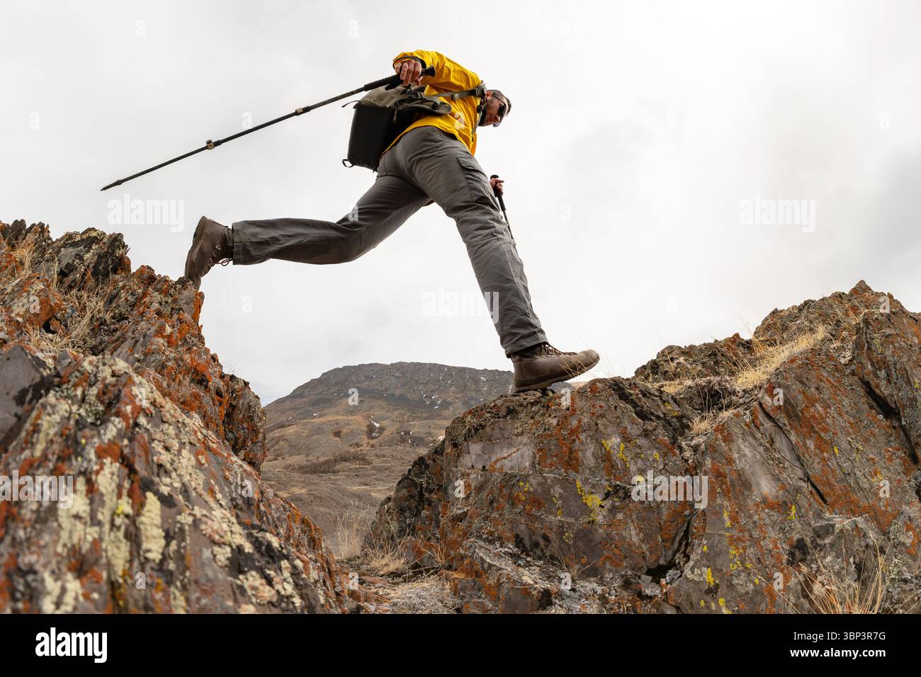 Bottom view male trekker hi-res stock photography and images - Alamy