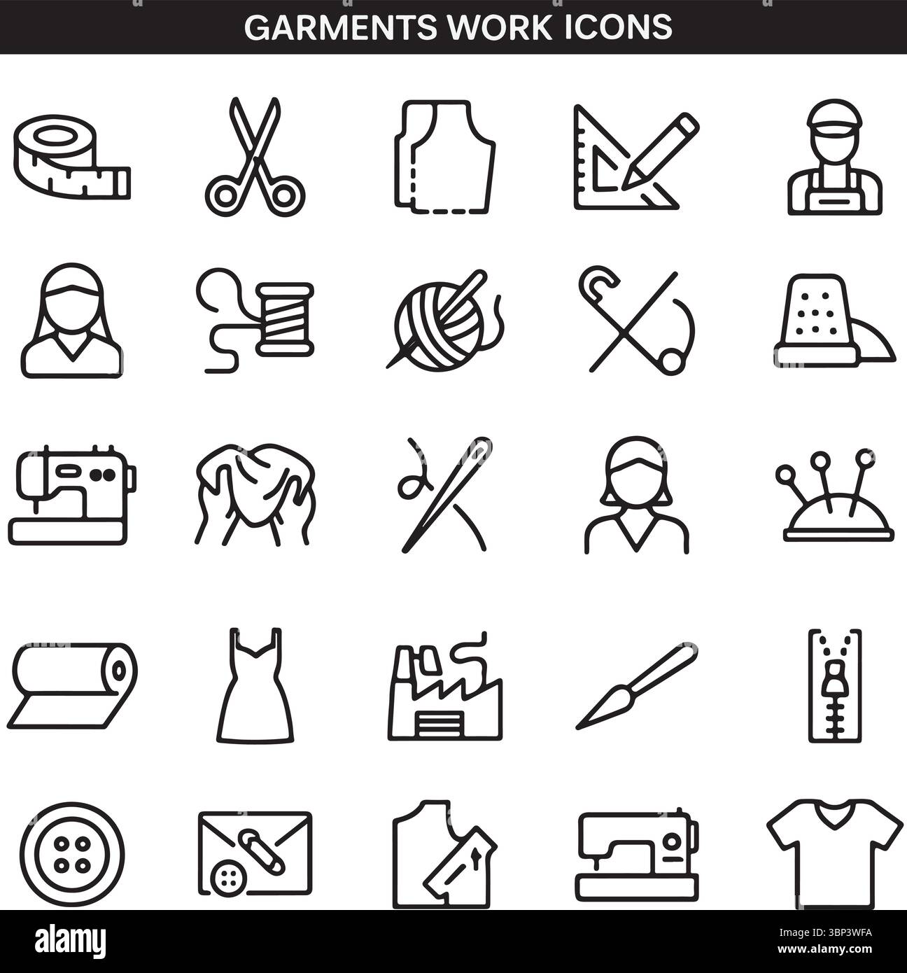 Garment tools Stock Vector Images - Alamy