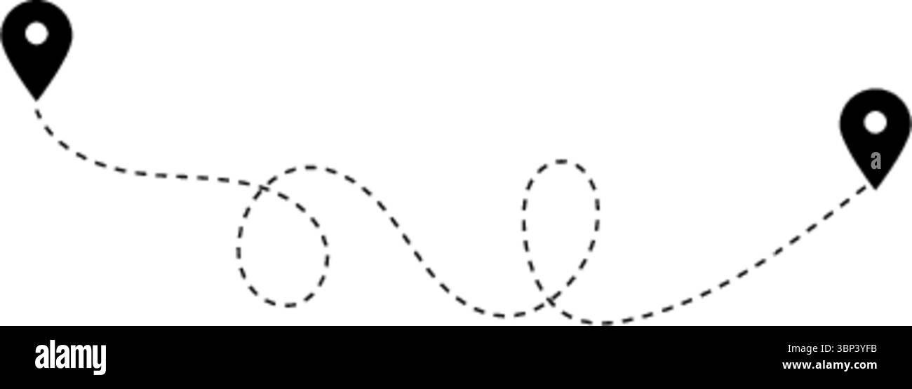 Route line icon path Stock Vector Images - Alamy