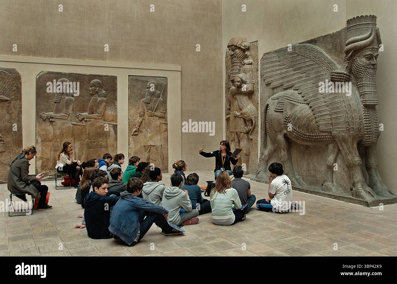 Winged human headed bull neo assyrian palace of sargon ii721 705 hi-res ...