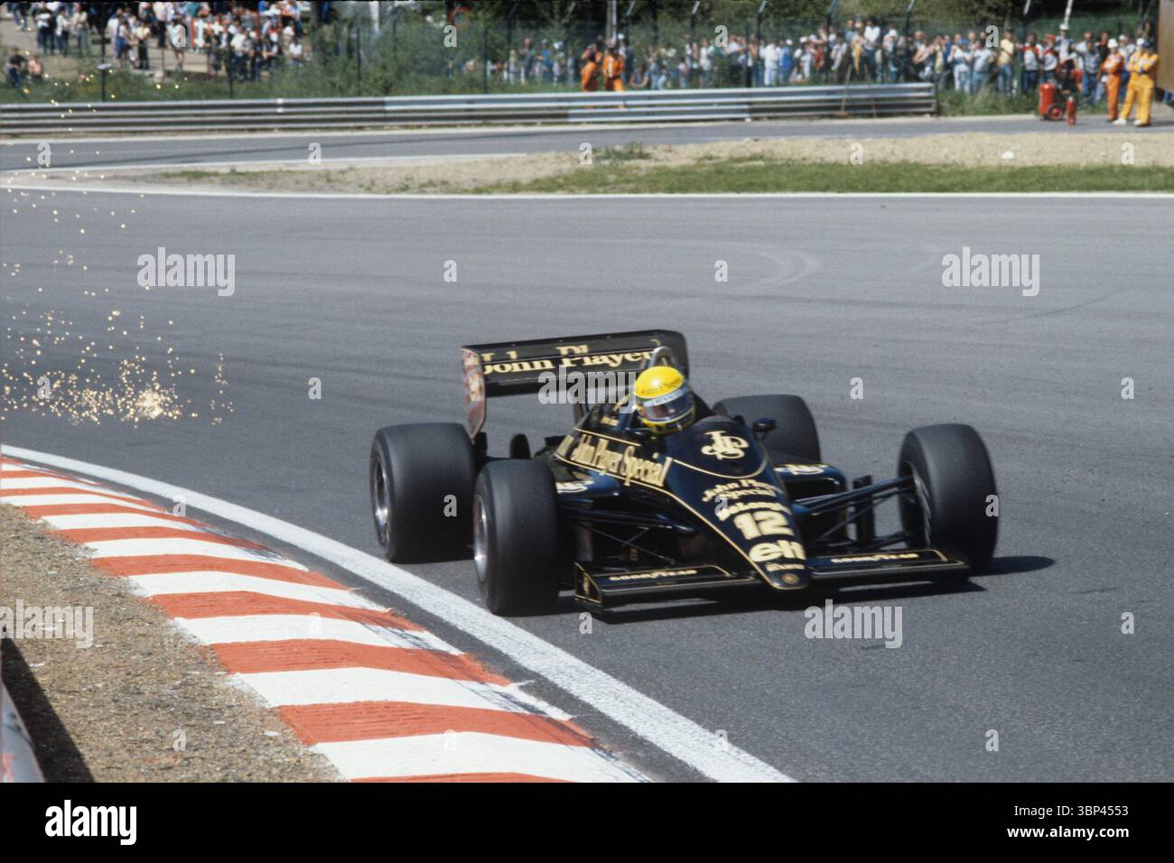 Ayrton Senna da Silva With sparks flying after Eau Rouge At the Belgian ...